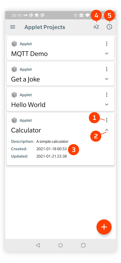 Applet Projects – FLX – Visual Programming IDE App